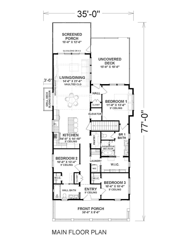 1547 Sq. Ft. - Magnolia Beach Hut CHP – Intertwine House Plans