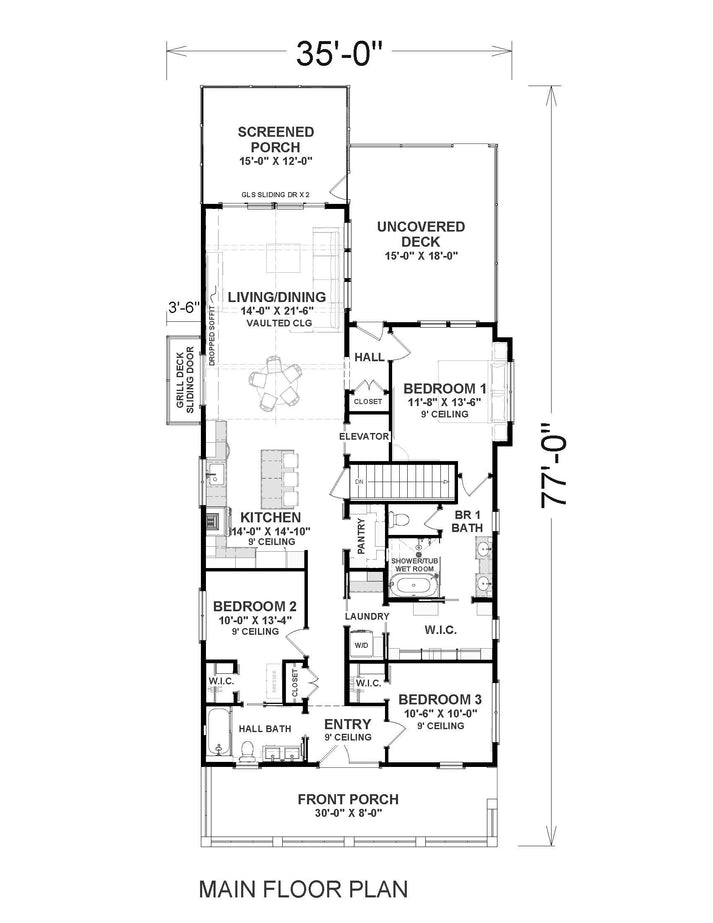 1547 Sq. Ft. - Magnolia Beach Hut CHP – Intertwine House Plans