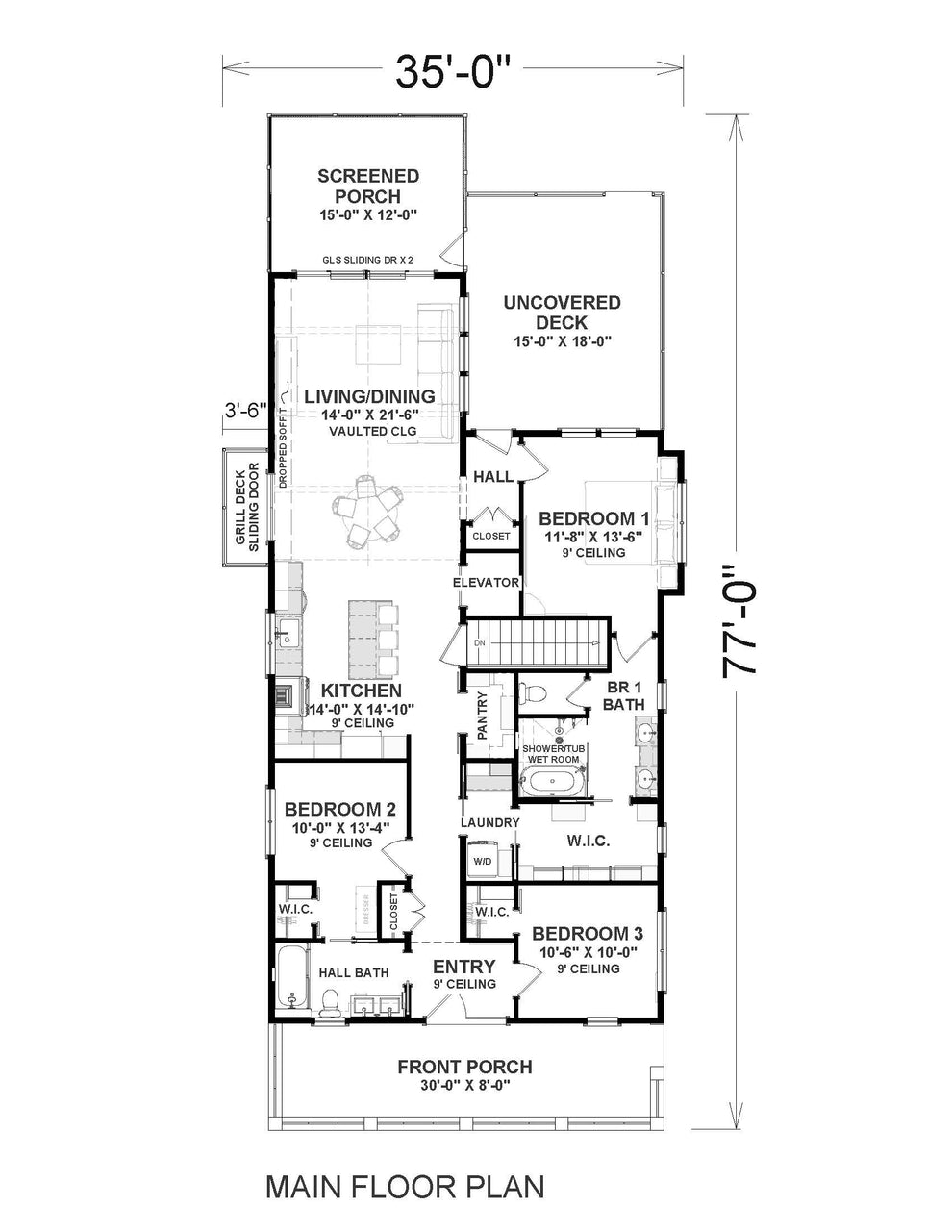 1547 Sq. Ft. - Magnolia Beach Hut CHP – Intertwine House Plans
