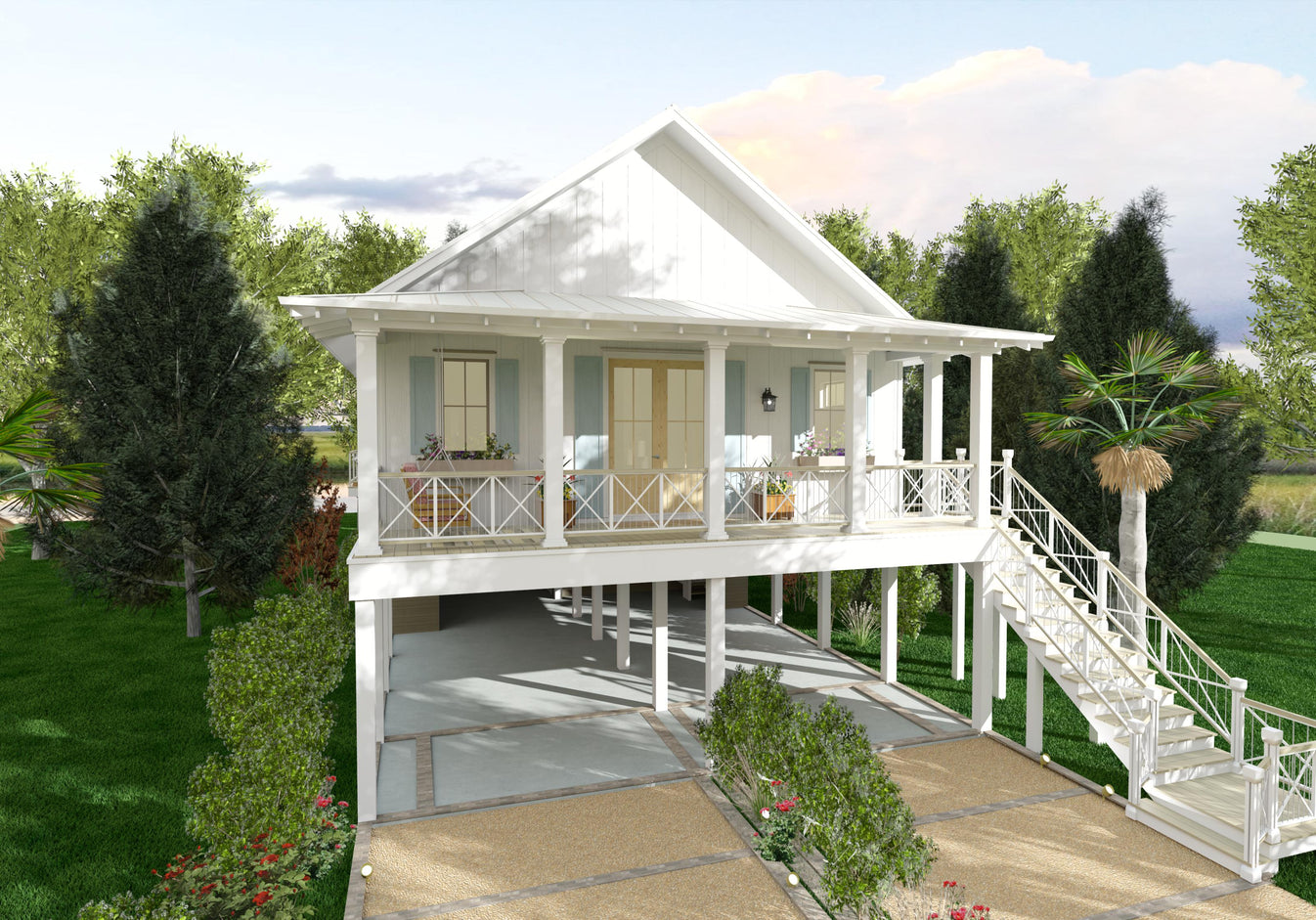 1547 Sq. Ft. - Magnolia Beach Hut CHP – Intertwine House Plans
