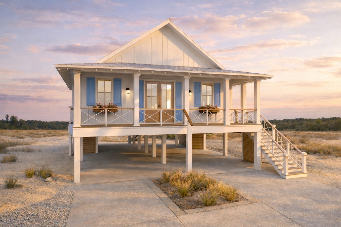 1547 Sq. Ft. - Magnolia Beach Hut CHP – Intertwine House Plans