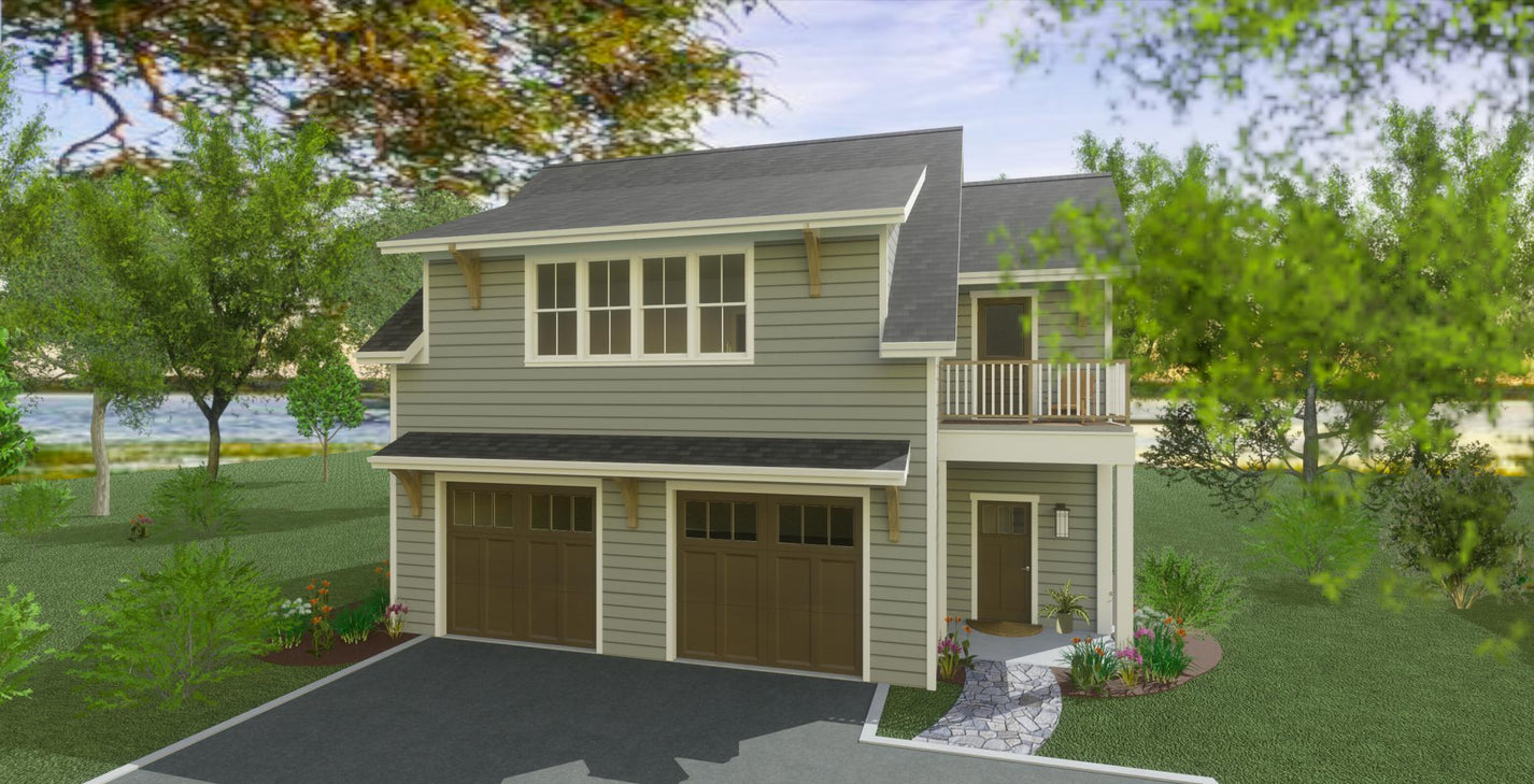 1085 Sq. Ft. - The Perry Garage/ADU Plan – Intertwine House Plans