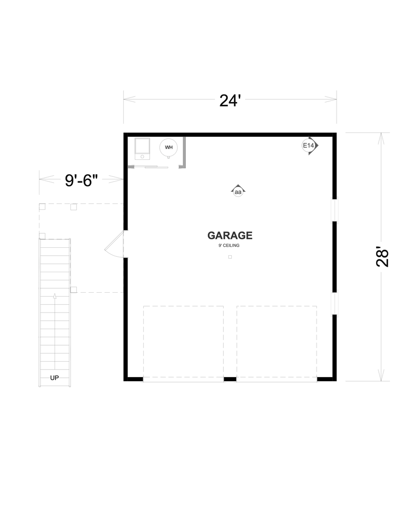672 Sq. Ft. - Wilbury 24x28 Garage/ADU – Intertwine House Plans