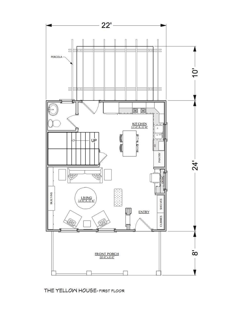 840 Sq. Ft. - The Yellow House – Intertwine House Plans
